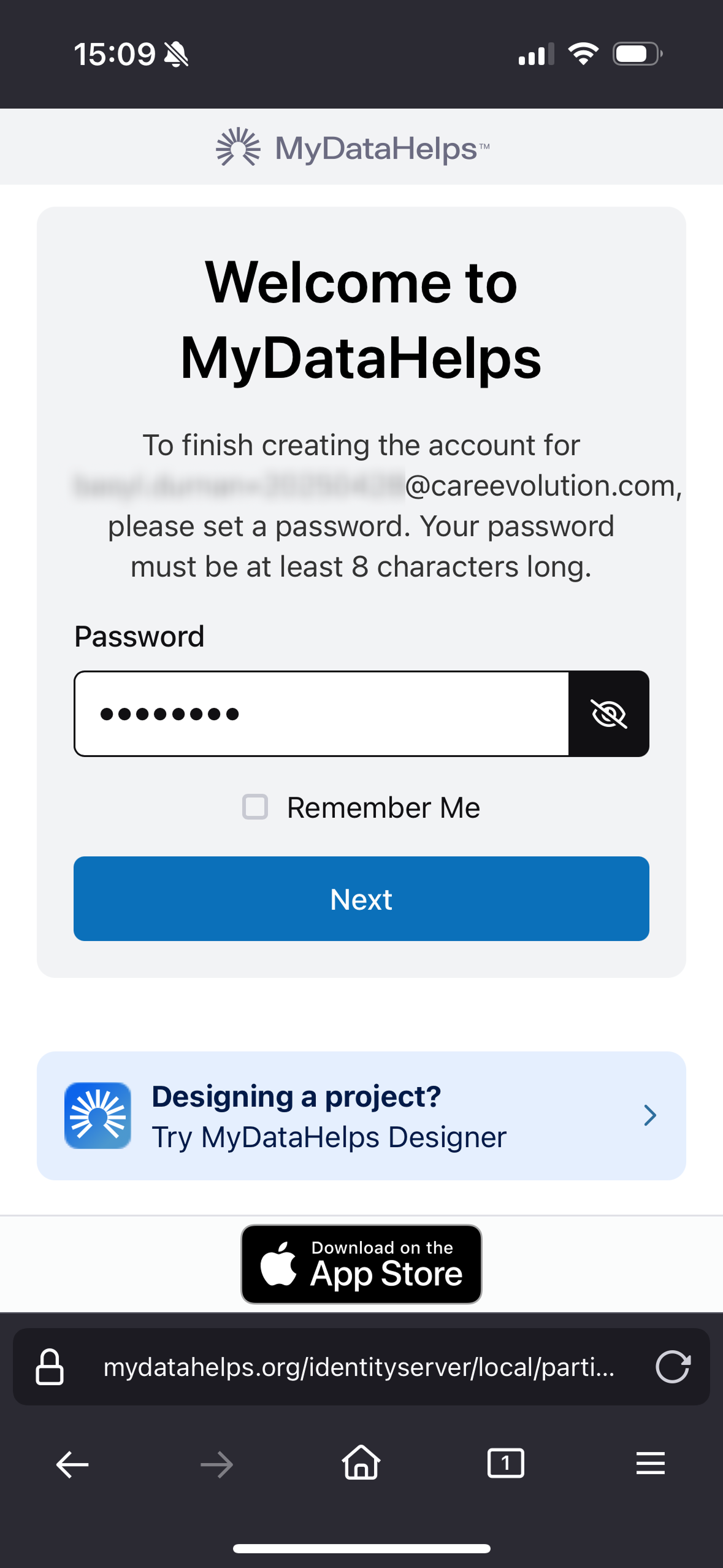 Creating a MyDataHelps account – MyDataHelps